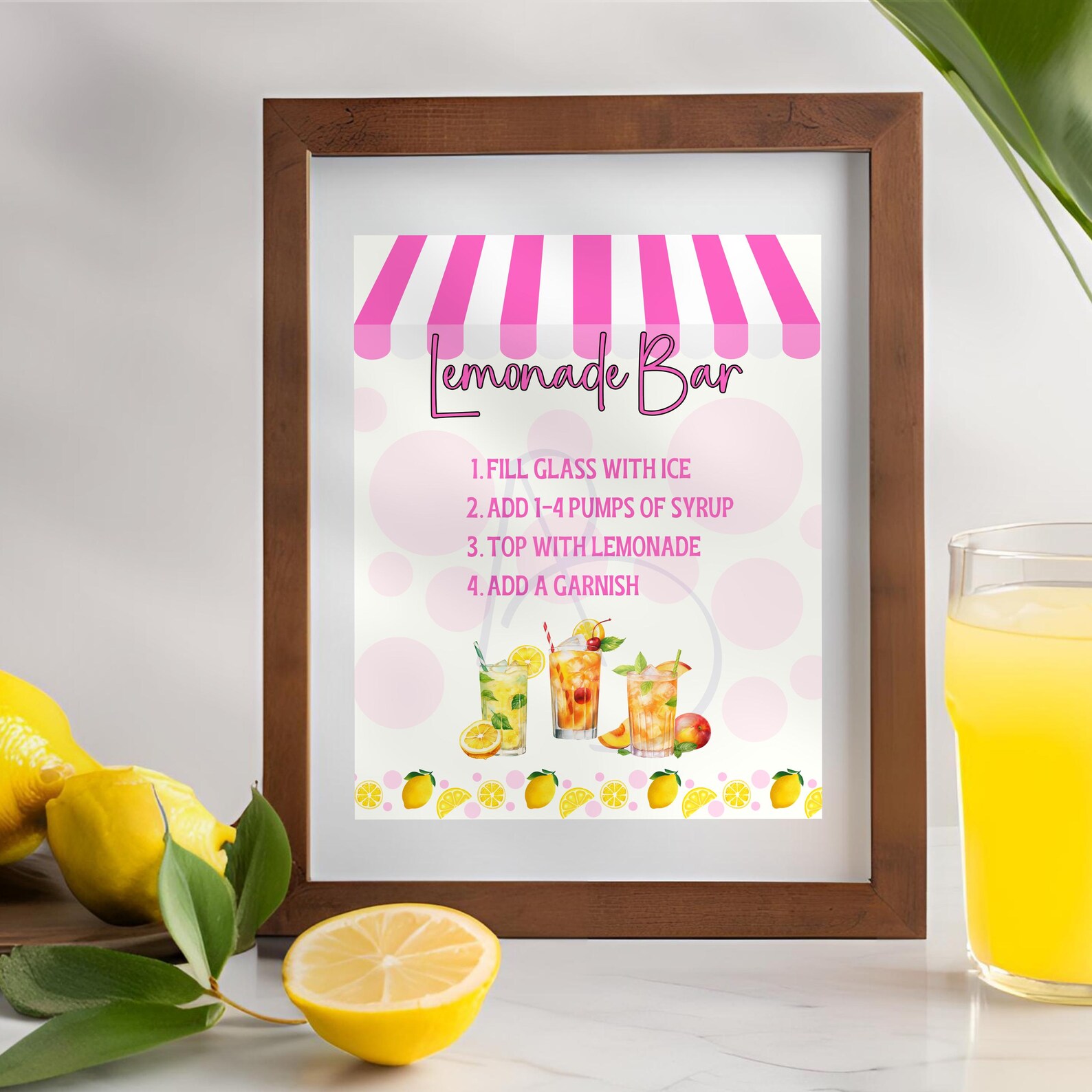 Pink Lemonade Bar Sign for Graduation, Birthday Party, Baby or Bridal ...