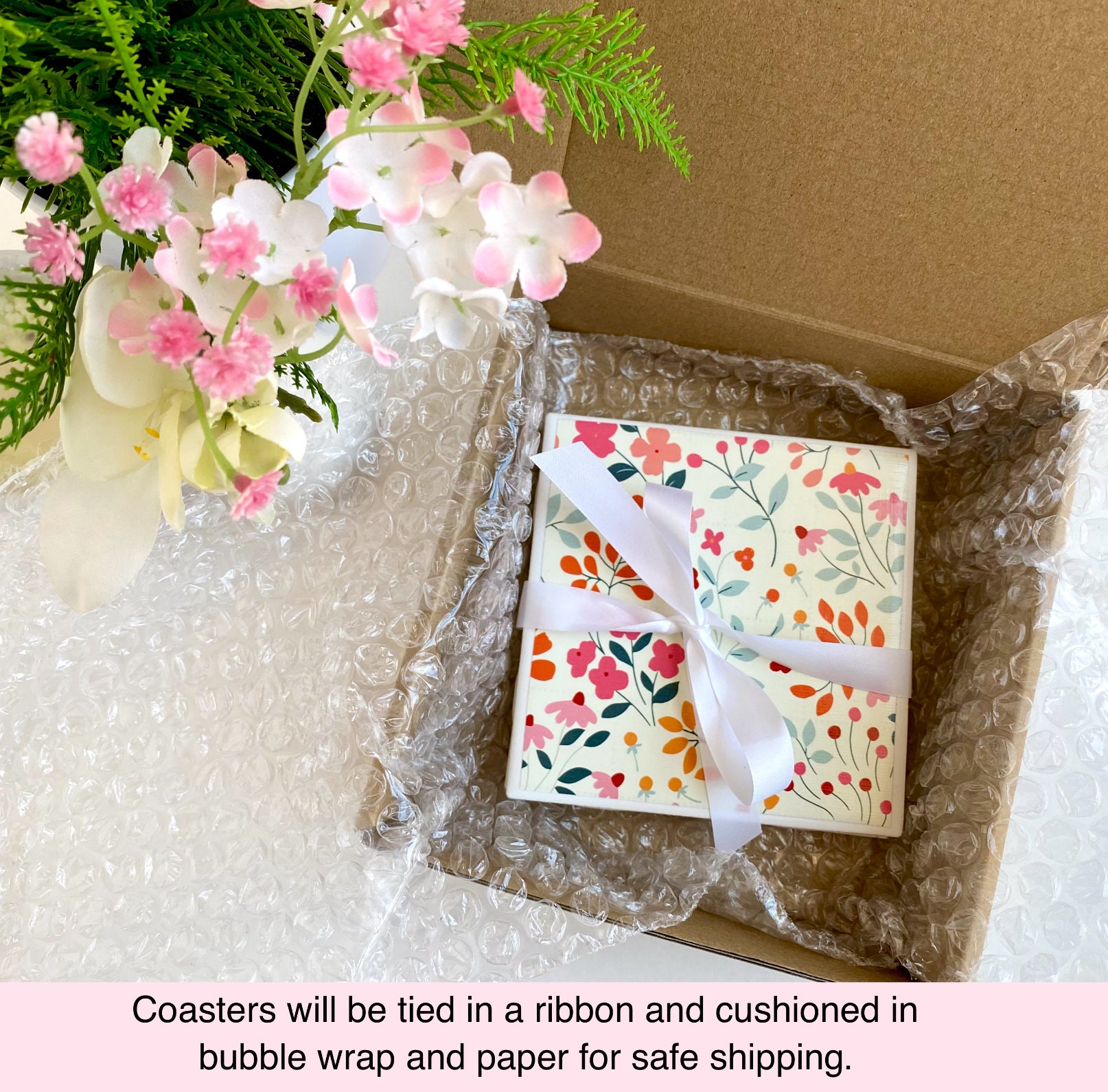 Extra Large Floral Coaster, Bright Botanical Coaster, Coaster for ...