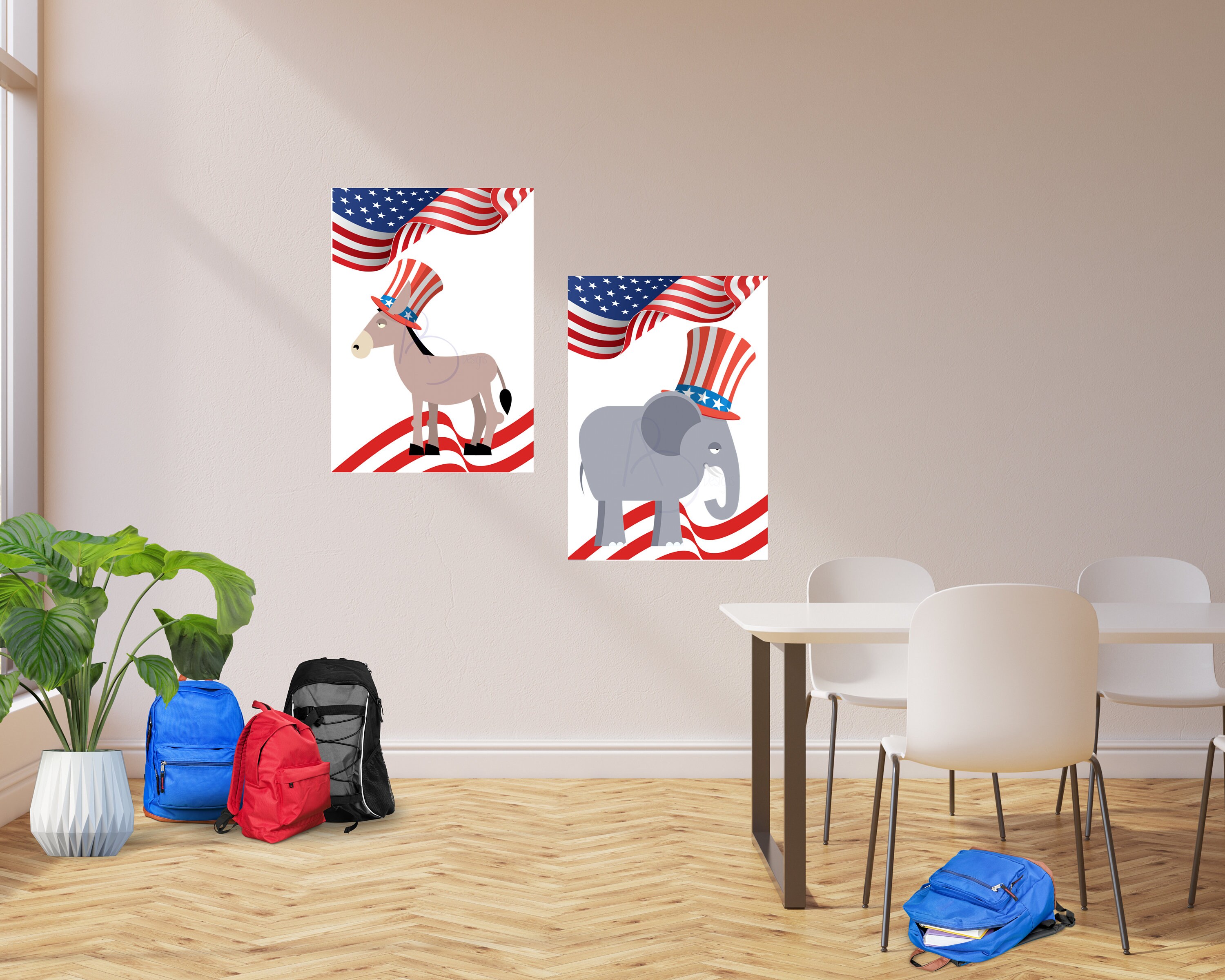 Republican Elephant Classroom Poster for Election, Printable Patriotic ...