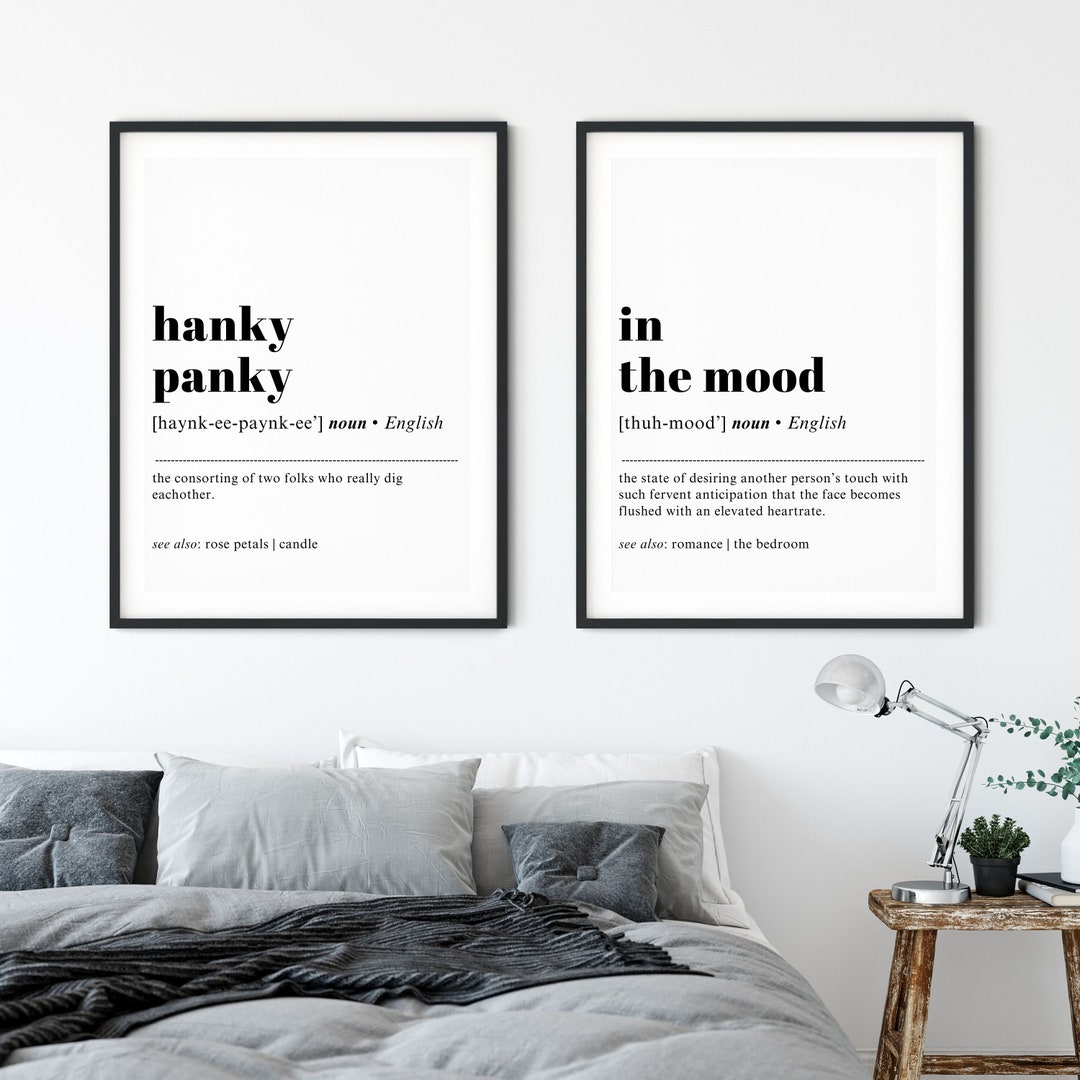 Couples Romantic Bedroom Wall Art hanky PANKY Duo Bedroom Wall Art ...