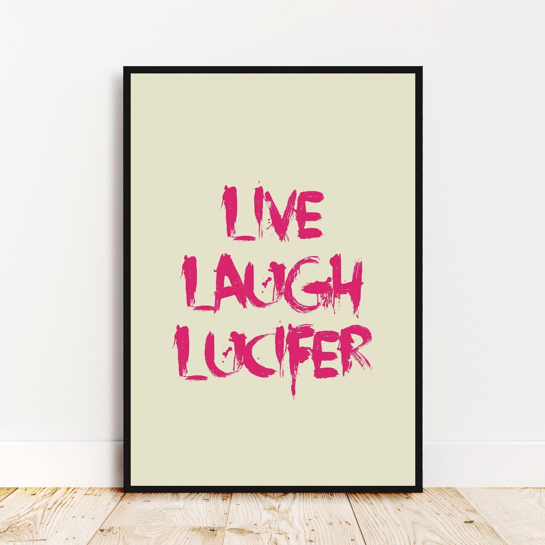 Live Laugh Lucifer Baphomet Halloween Print on Demand halloween ...