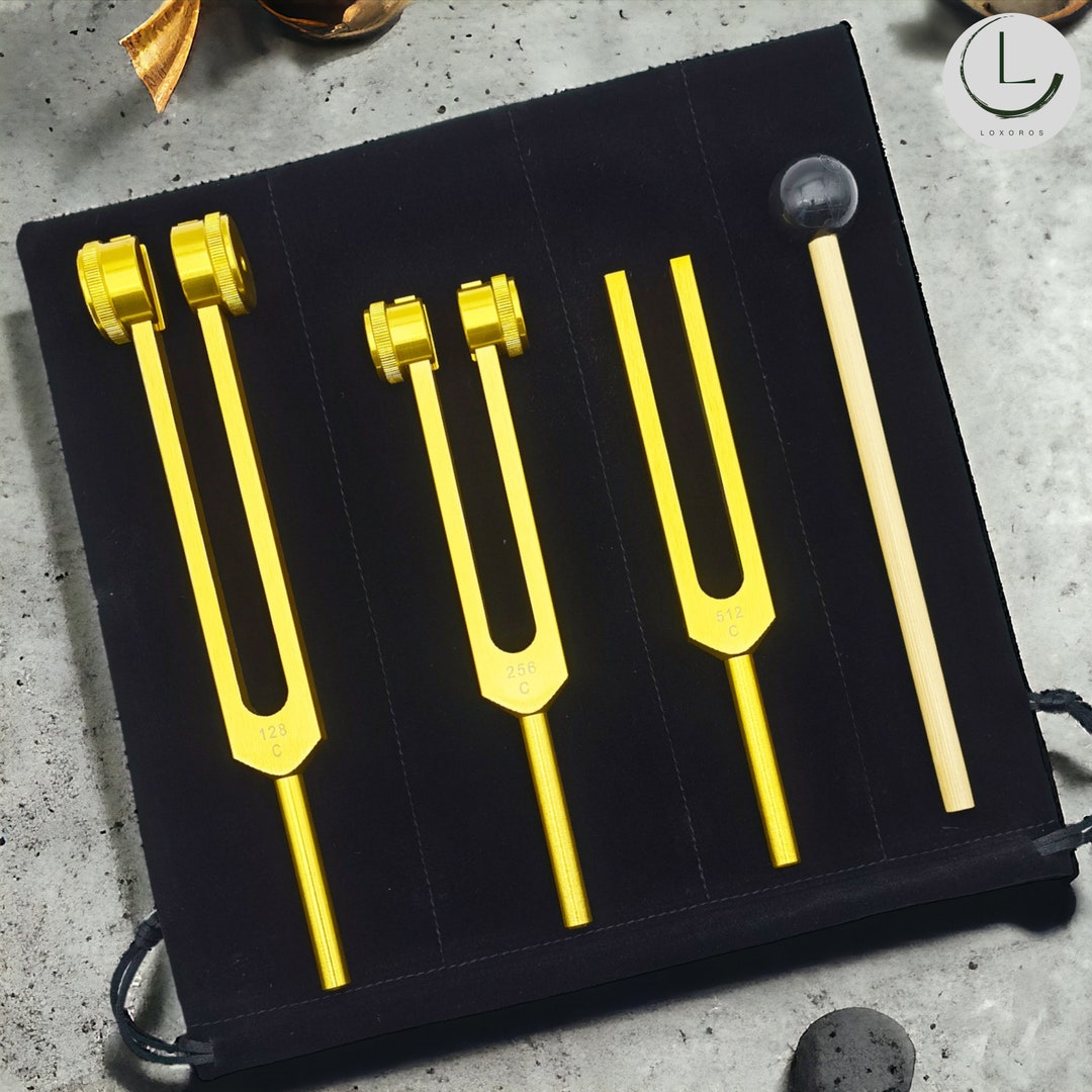 Heal Ing Stress Relief Cha Kra Tuning Fork Set 128hz, 256hz, 512hz ...