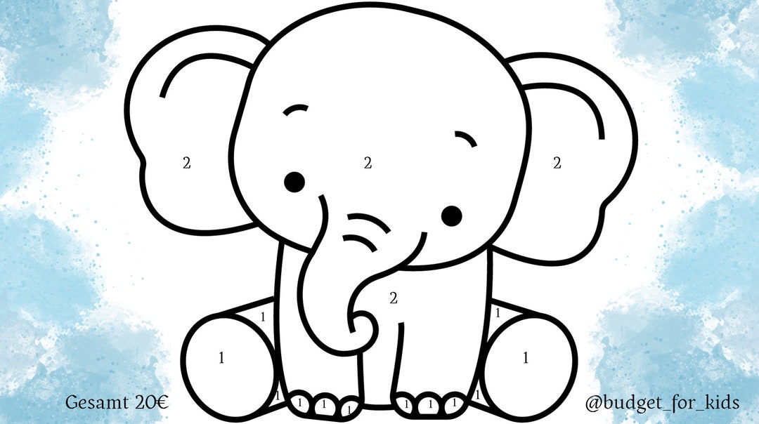Elephant Coloring Challenge for Children - Etsy