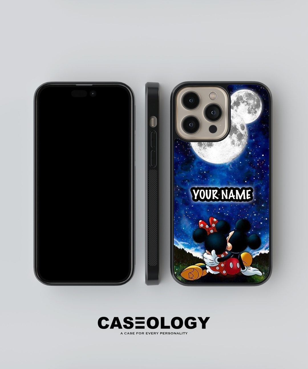 Mickey Mouse Minnie Couple Moon Personalised Christmas - Etsy