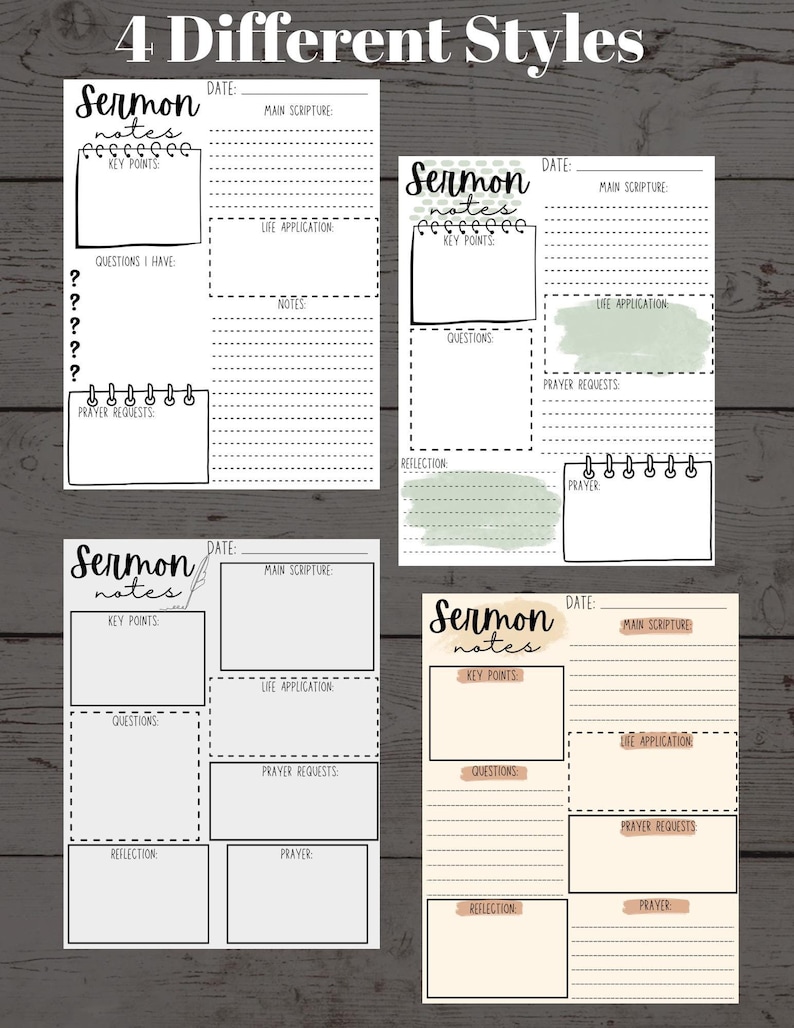 Sermon Notes, Bible Study Notes - Etsy