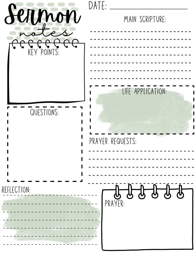 Sermon Notes, Bible Study Notes - Etsy