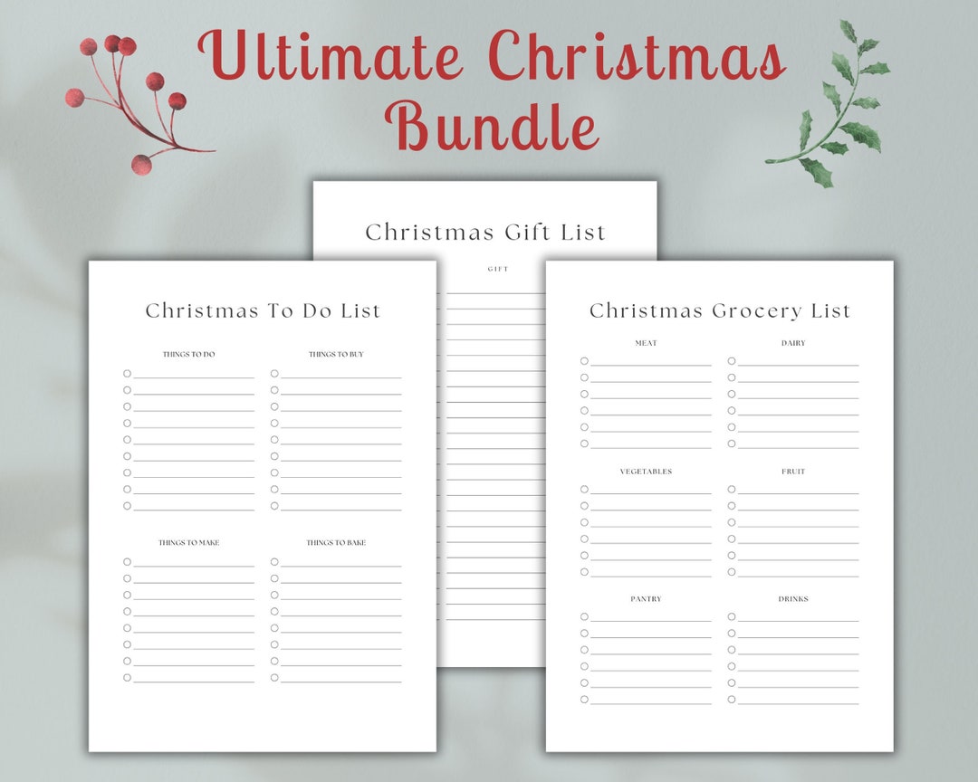 Ultimate Christmas Bundle Christmas Printable Gift List - Etsy