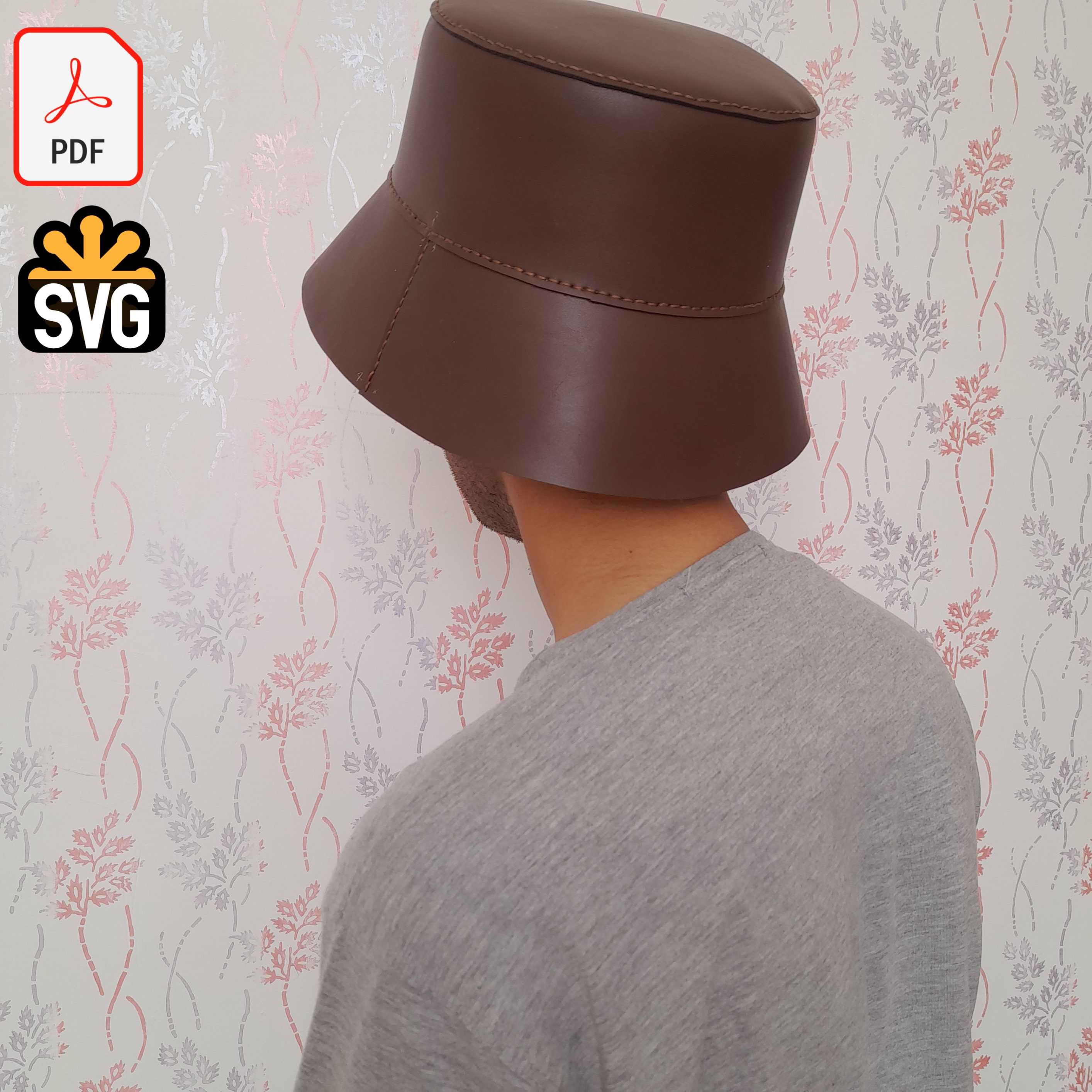 Adult Leather Bucket Hat PDF Pattern, DIY Women's Leather Hat Design ...