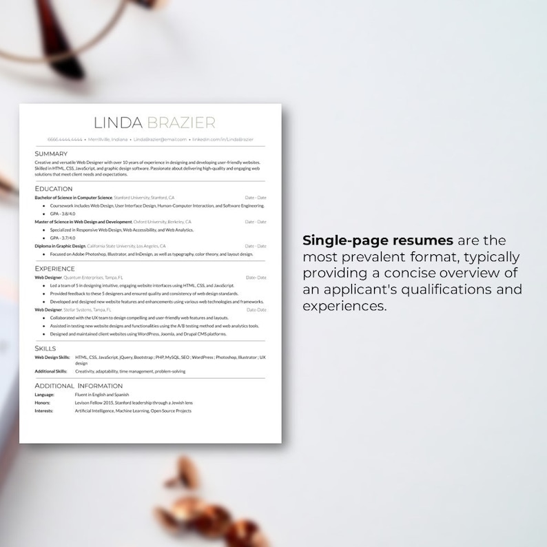 Minimalist ATS Friendly Resume Template in Google Docs, Modern and ...