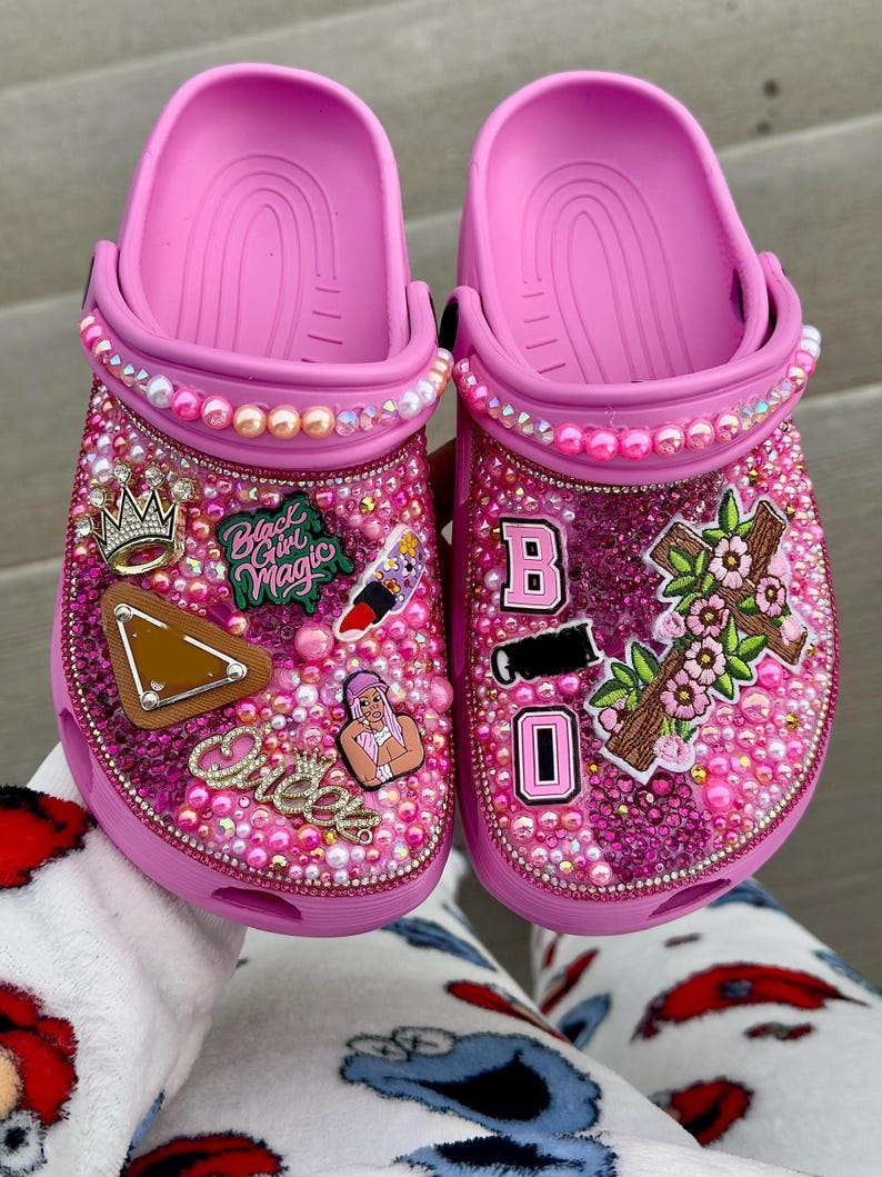 Bedazzled Beautiful Blingedout Clogs/ Pink Clog/ Unique Rhinestone ...