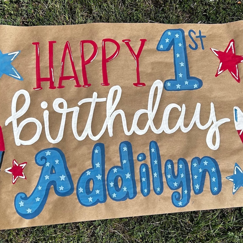Brown Paper Birthday Sign - Etsy