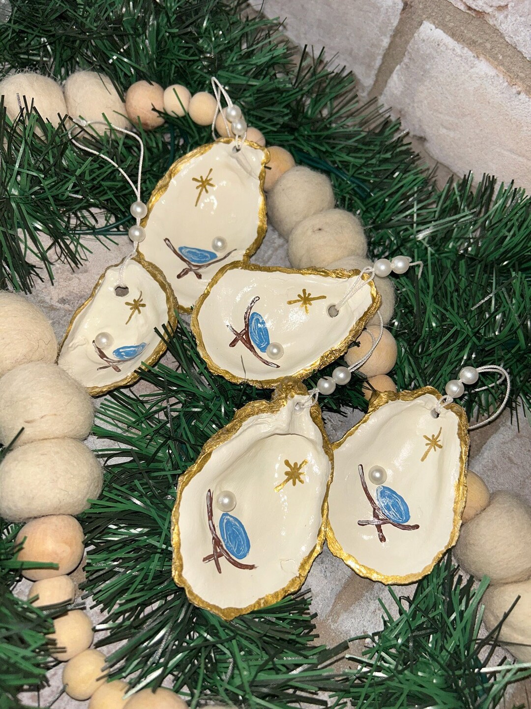 Baby Jesus Ornament-hand Painted Oyster Shell - Etsy