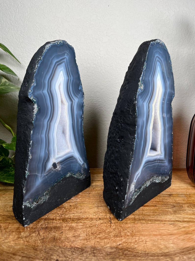 Banded Agate Crystal Cathedral Geode Pair 20lbs .8oz - Brazil - Etsy