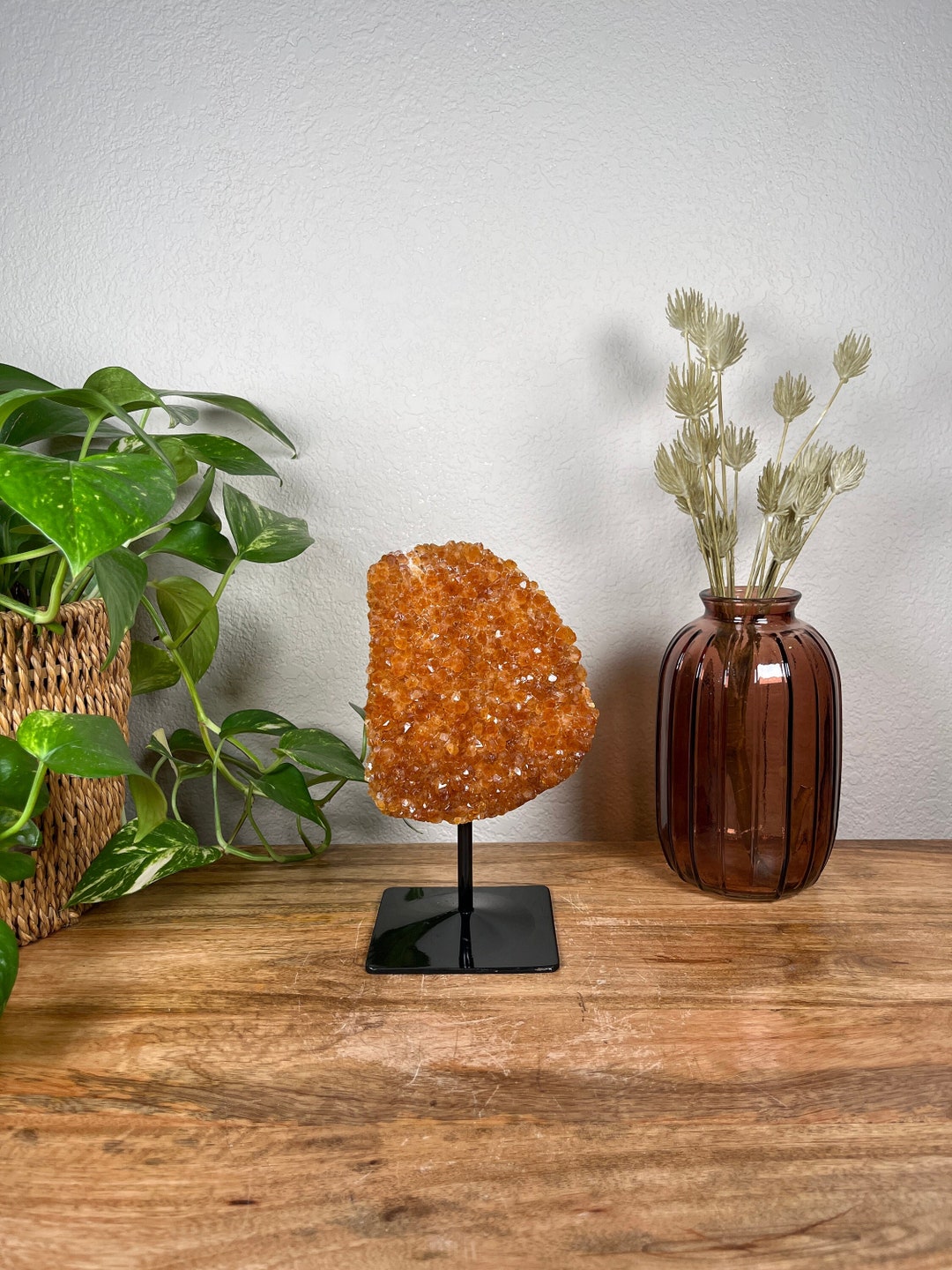 Citrine Crystal Cluster on Custom Stand 3lbs 2.9oz, Home Accents, New ...