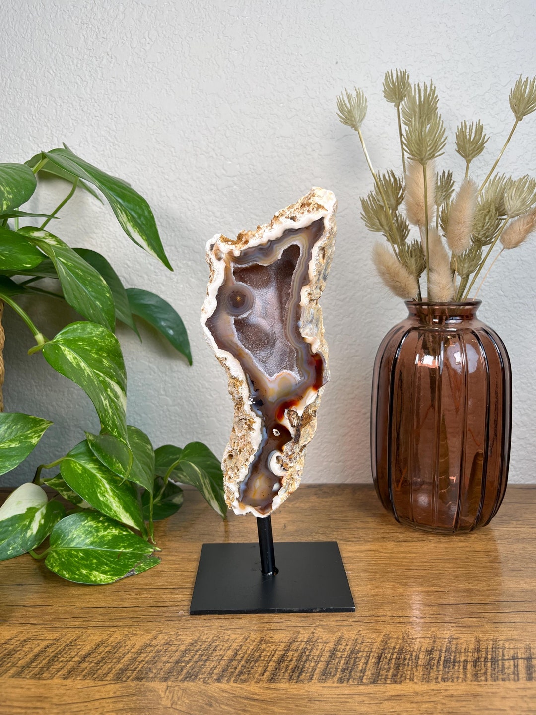 Agate Crystal Geode on Stand 1lb 12.5oz Brazil - Etsy