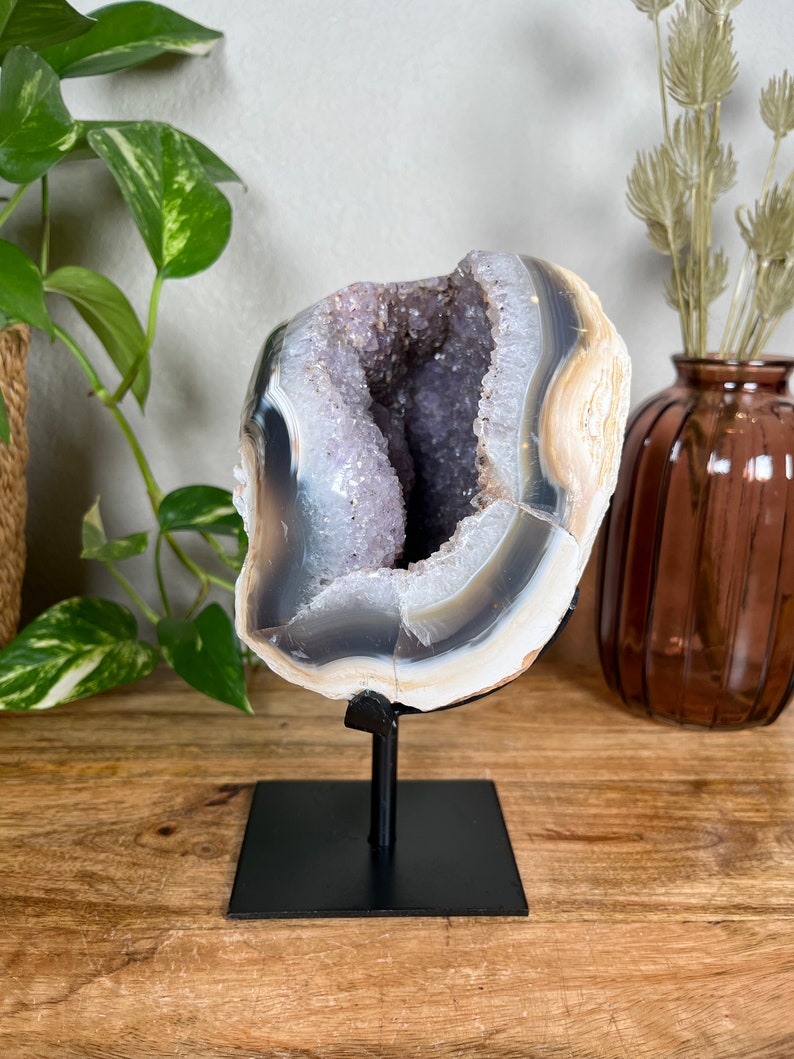 Large Agate Crystal Geode on Custom Stand 6lbs 7.7oz - Brazil - Etsy