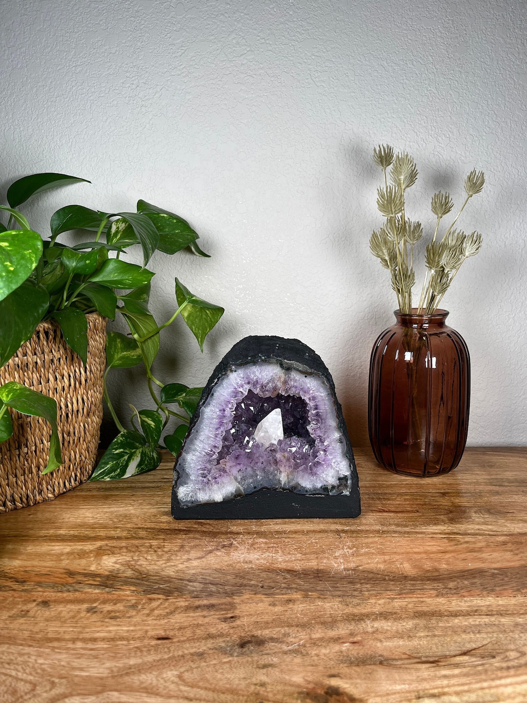 Natural Amethyst Crystal Cathedral W/calcite Point 10lbs 15.7oz ...
