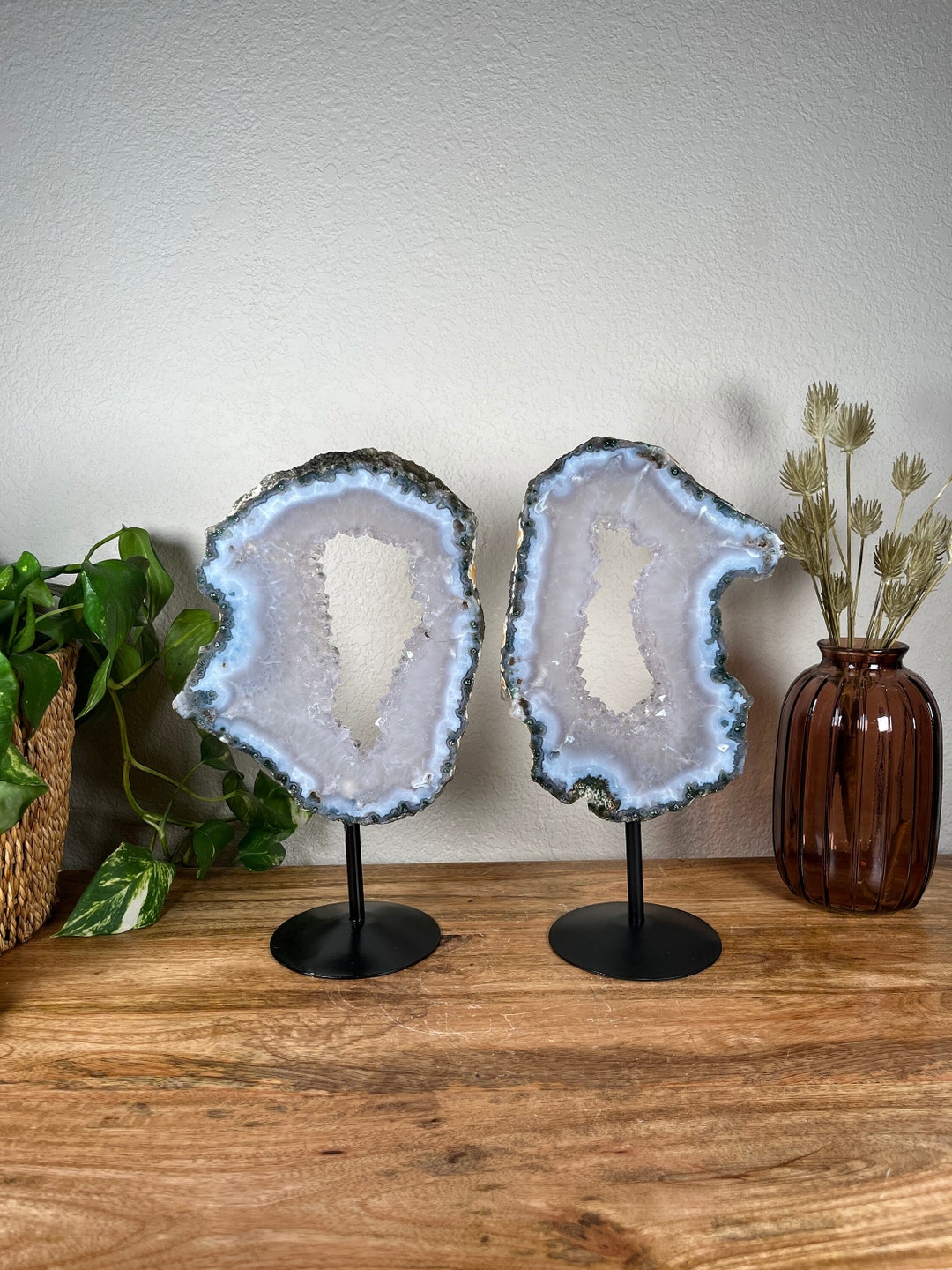 Agate Slice Wings on Custom Stands 6lbs 2oz - Etsy
