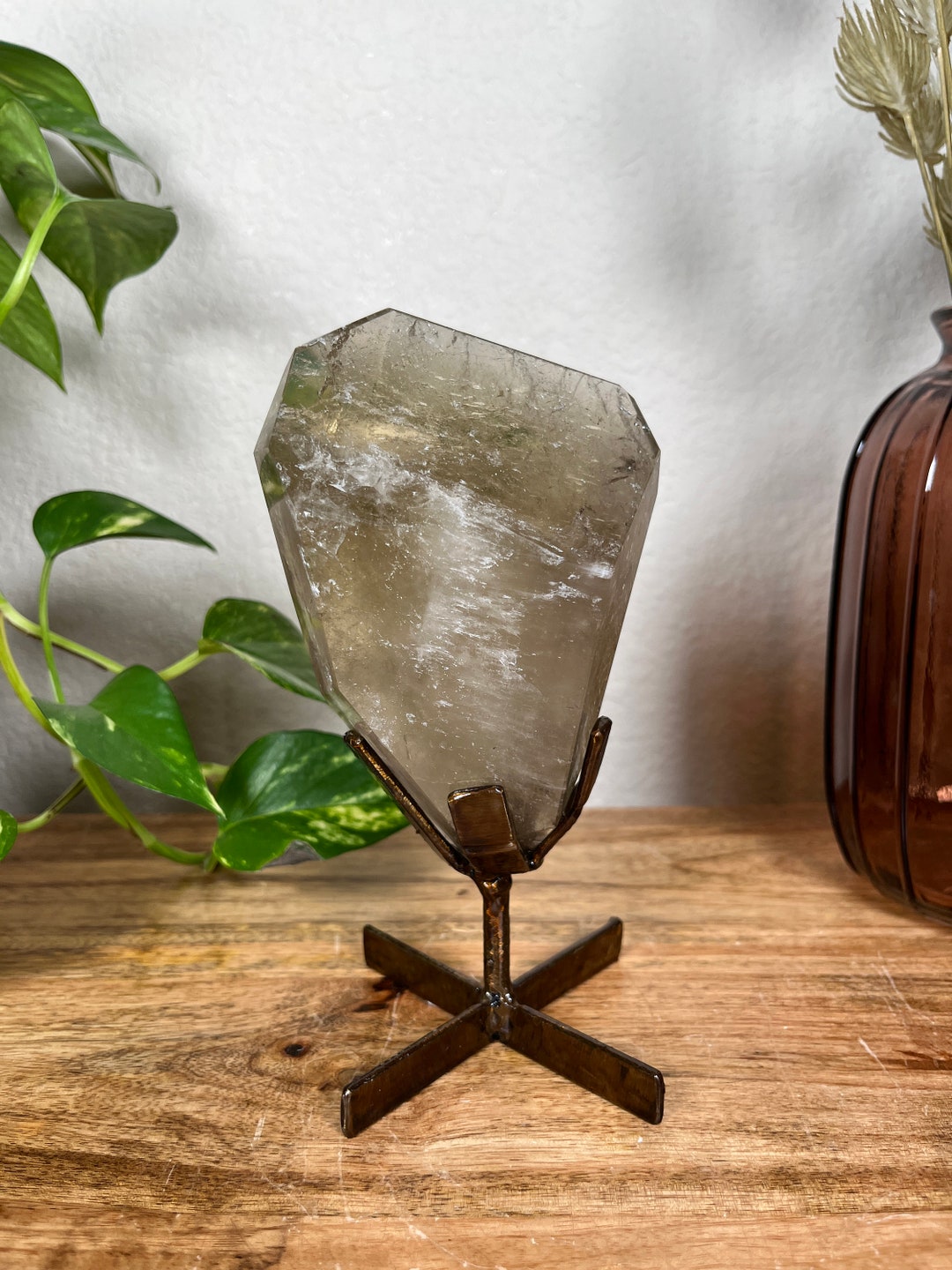 Smoky Quartz Crystal Free Form on Stand 1lb 5.4oz - Brazil - Etsy