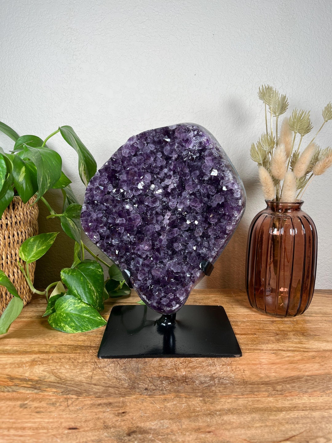 Amethyst Crystal Cluster on Custom Stand 14lbs 7.4oz - Brazil - Etsy