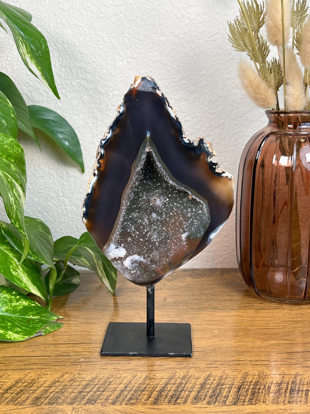 Agate Crystal Geode on Stand 1lb 12.6oz - Brazil - Etsy