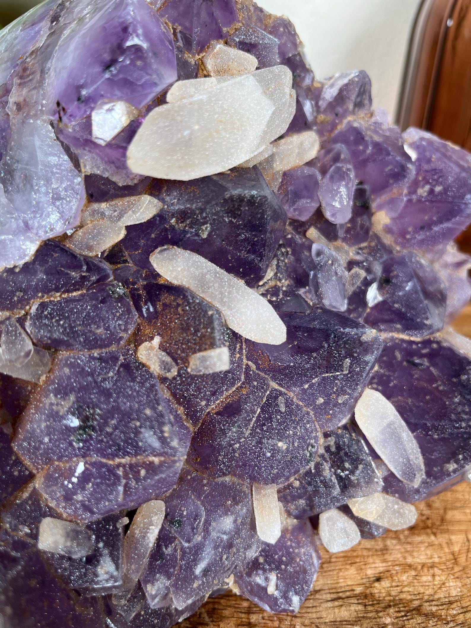 Sugar Amethyst Crystal Cluster W/calcite Inclusions 7lbs 3.3oz - Brazil ...