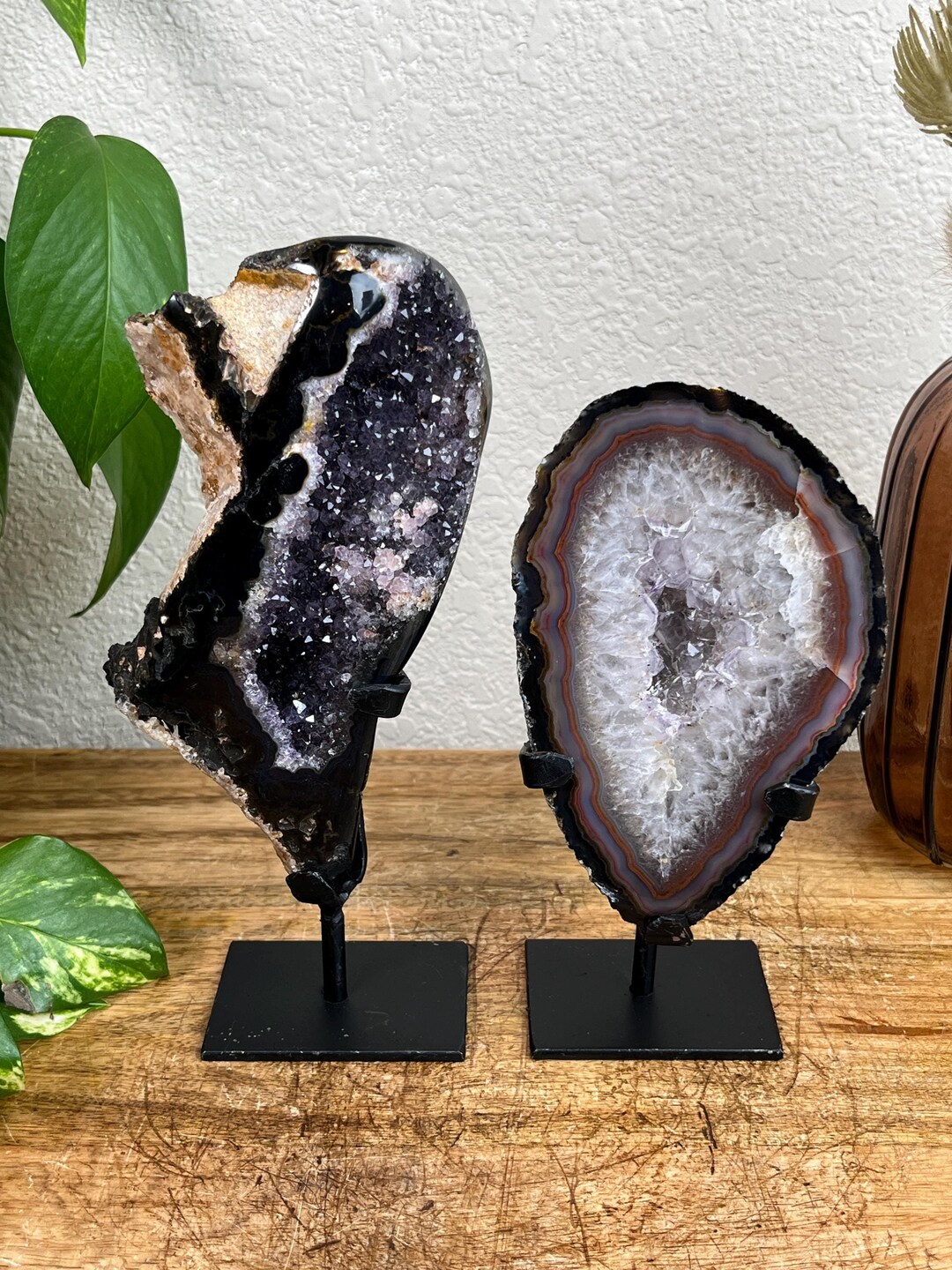 Agate Crystal Geode on Stand - Brazil - SELECT ONE - Etsy