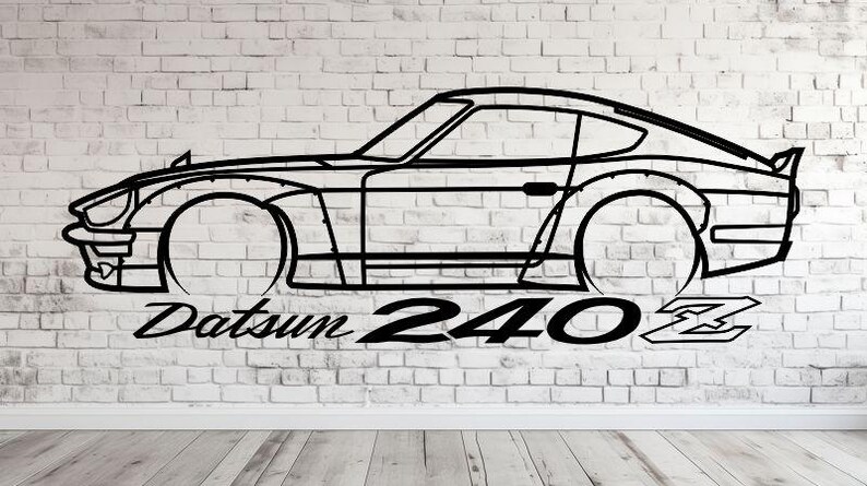 Datsun 240Z Metal Car Wall Art Decor Vector File for Laser Cutting ...