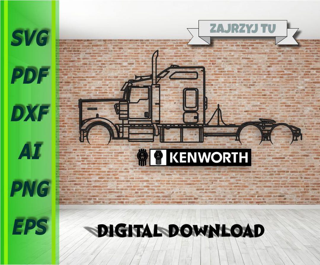 KENWORTH W900L Metal Car Wall Art Decor Vector File for Laser Cutting ...