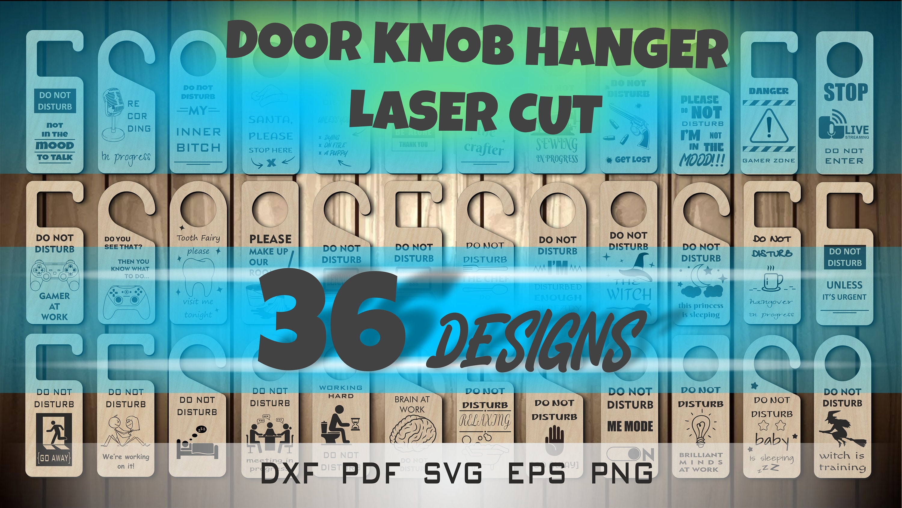 Door Knob Hanger Laser Cut SVG Bundle | Door Knob Design | Funny ...