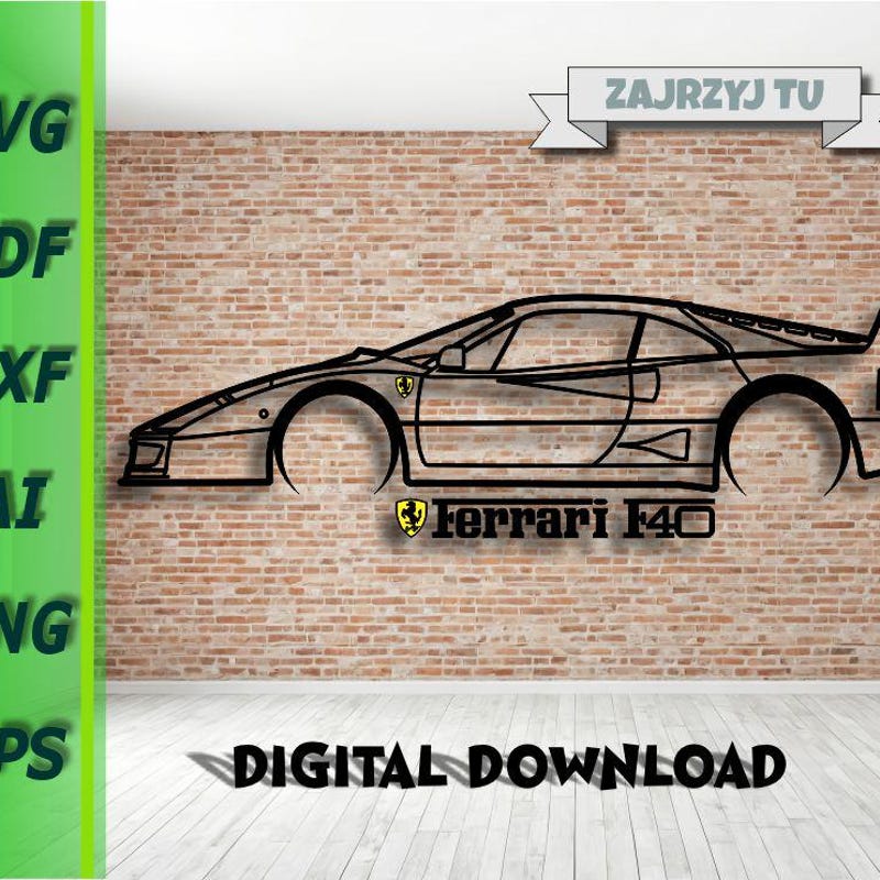 F40 Metal Car Wall Art - Etsy