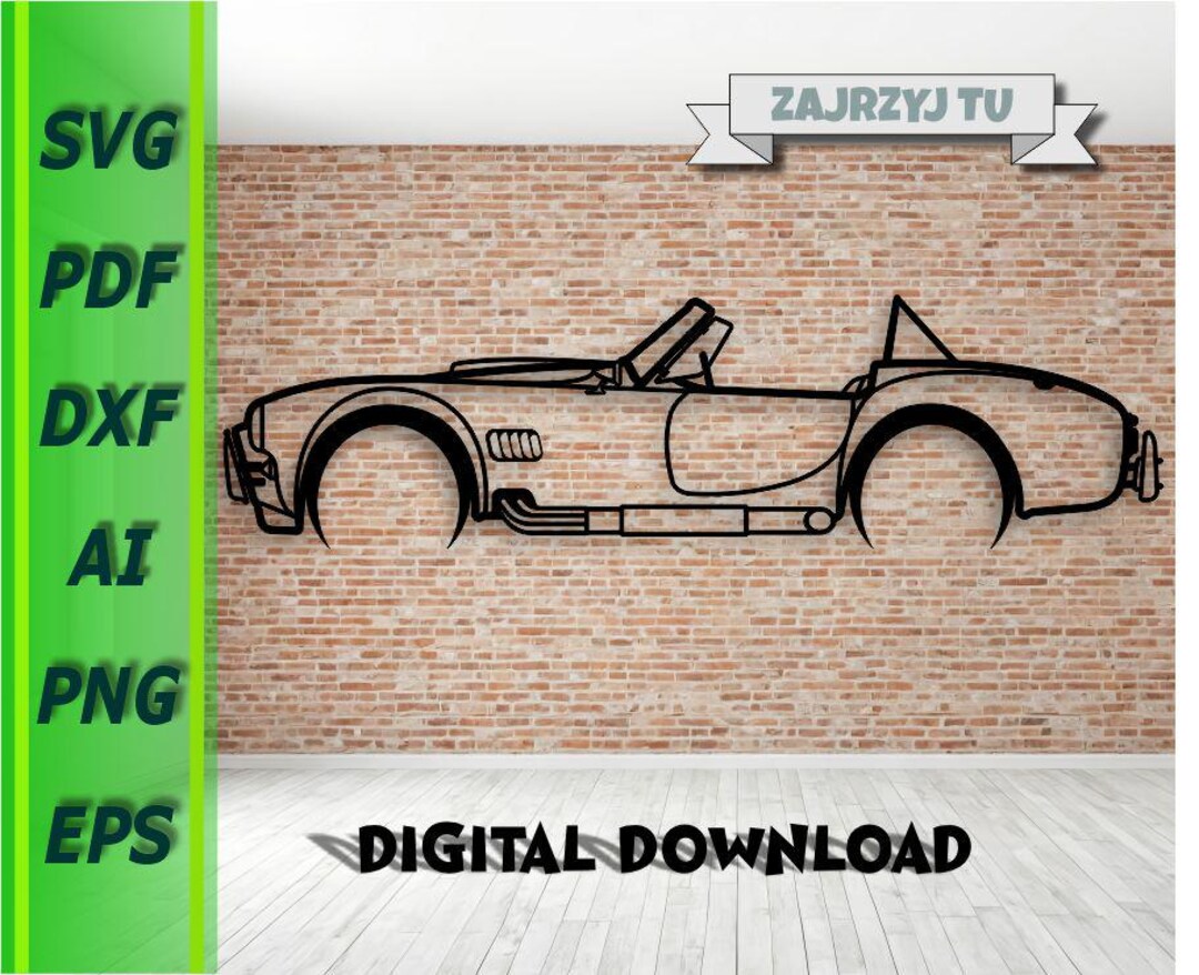 Shelby AC Cobra Metal Car Wall, Art Decor Vector File for Laser Cutting ...