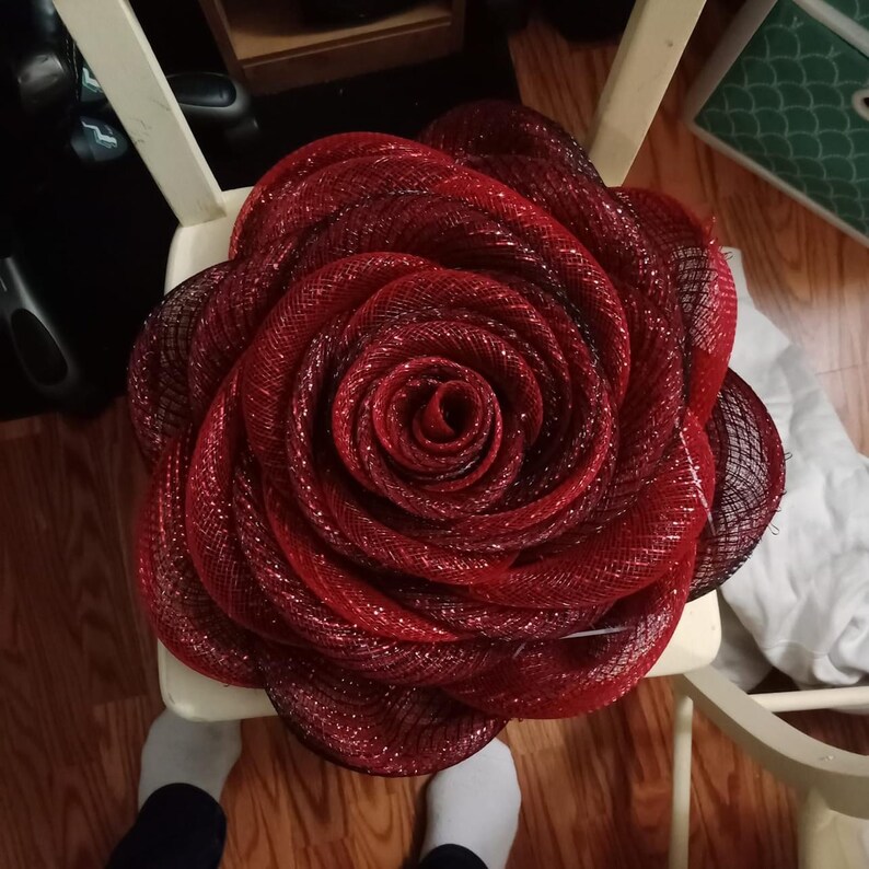 Deco Mesh Rose Wreath, Wedding Decor, Door or Wall Art - Etsy