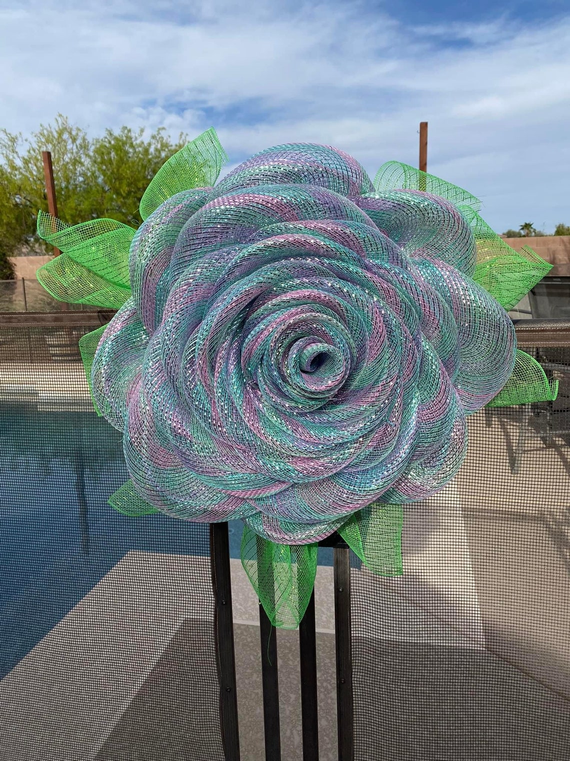 Deco Mesh Rose Wreath, Wedding Decor, Door or Wall Art - Etsy