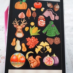 16 Autumn Digital Stickers. Downloadable File. Original Transparent PNG ...