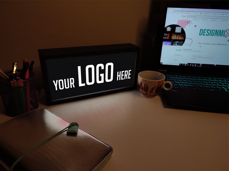 Custom Backlit Logo Sign, Personalized Led Business Sign, Desk Lighting ...