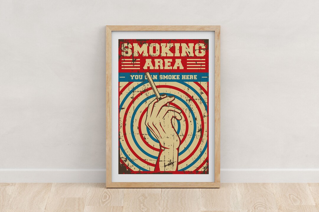 Smoking Area Print Printable Wall Art Smoking Area Wall Art Wall Art ...