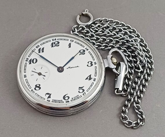 Molnija Molnia Vintage Soviet mechanical Pocket watch… - Gem