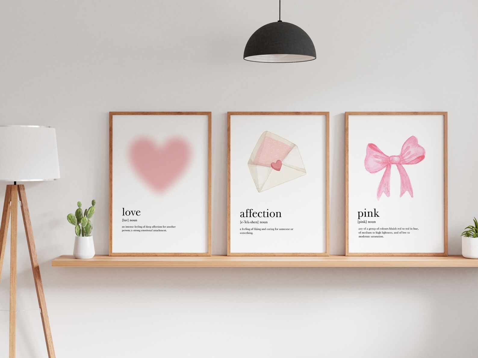 Wall Art Set of 3,pink Poster Set,cute Bow Poster,girly Print Set ...
