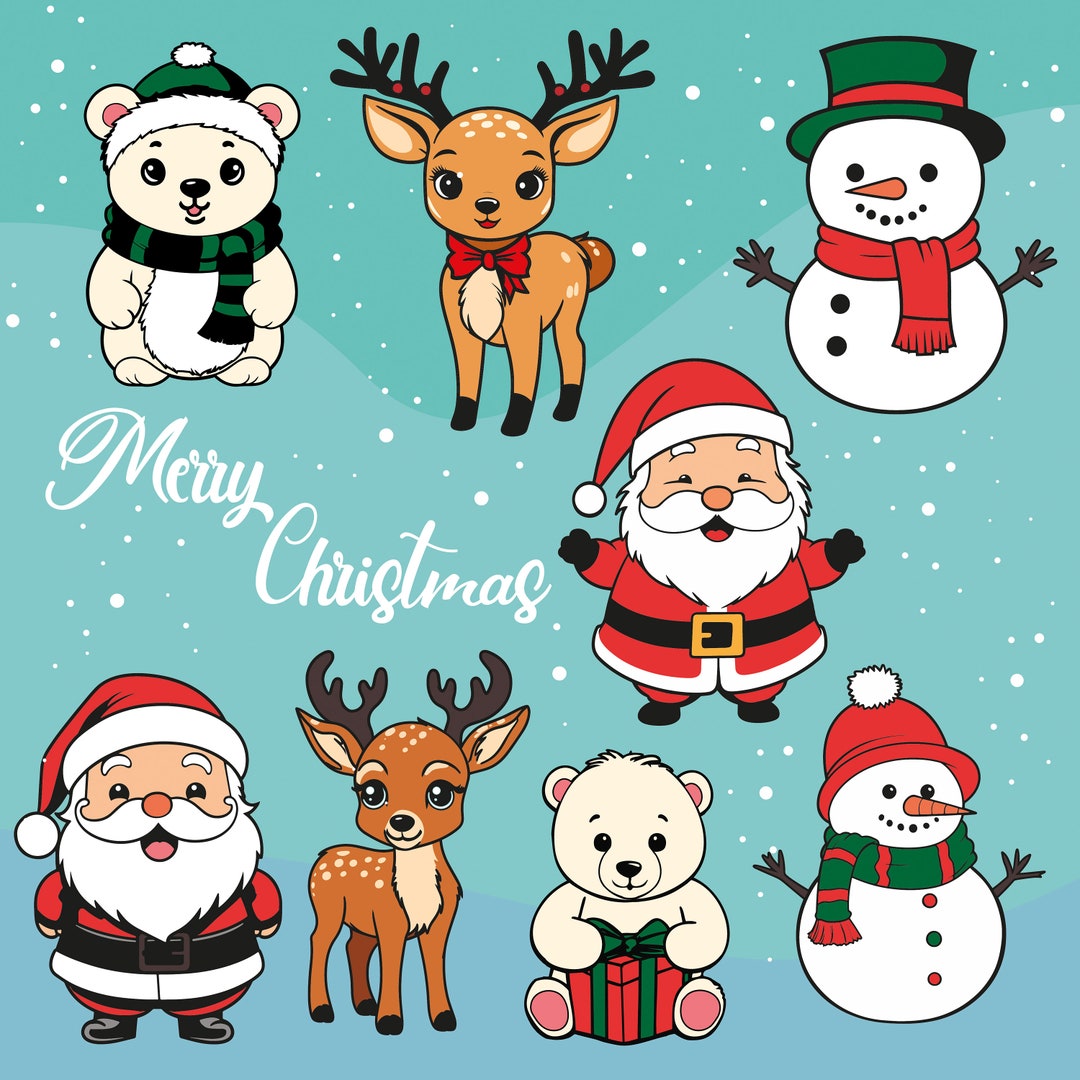 Christmas Set, Clipart SVG, Pdf, AI, Eps, Digital Download, Clip Art - Etsy