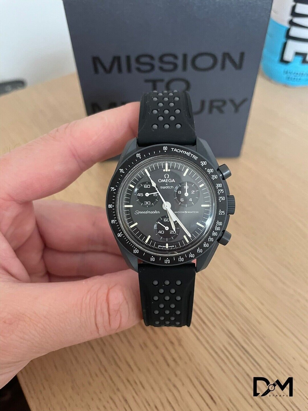 NO1 Omega X Swatch Moonswatch Mission to Mercury Black/grey Strap - Etsy