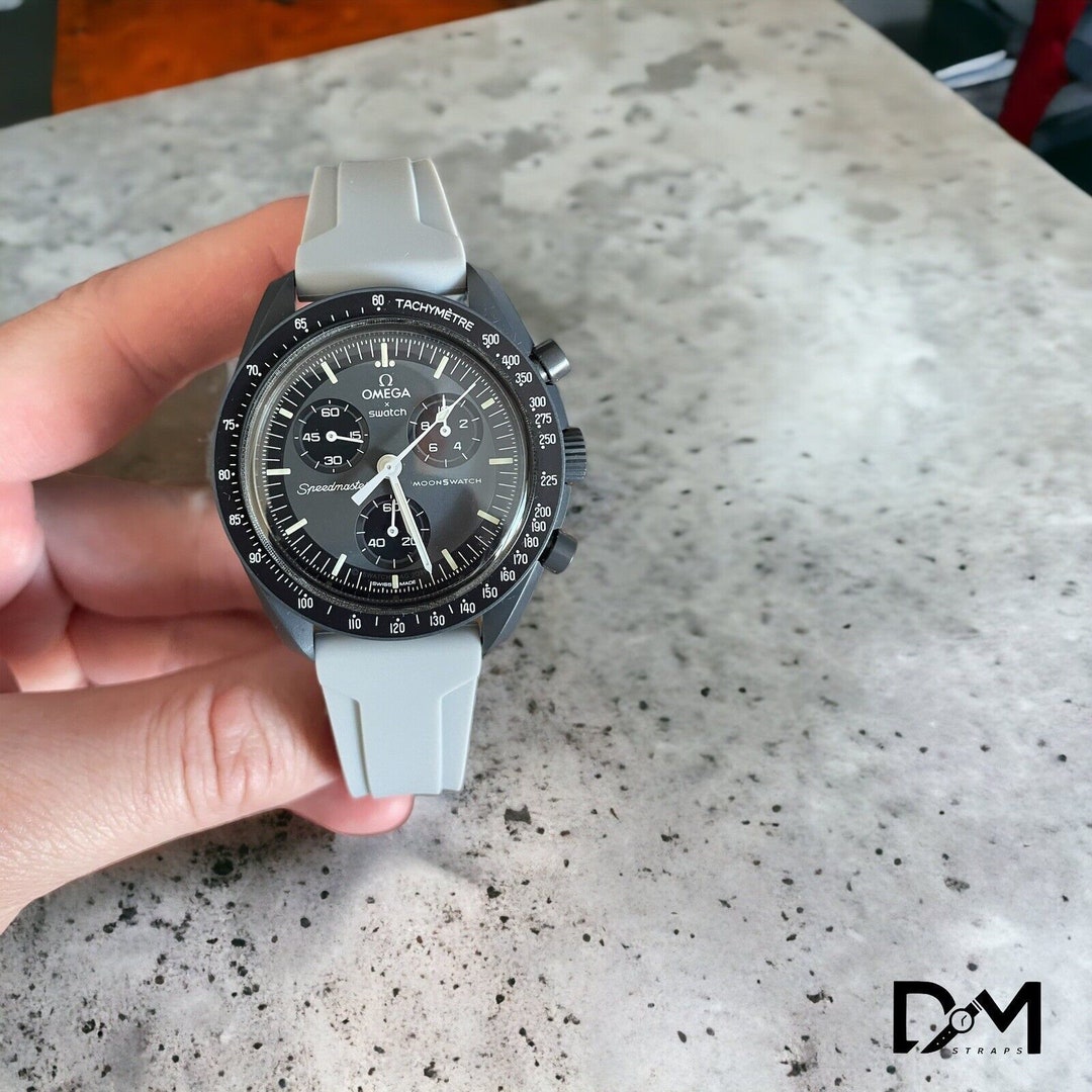 Omega X Swatch Moonswatch Grey Rubber Strap Only for Mission to the ...