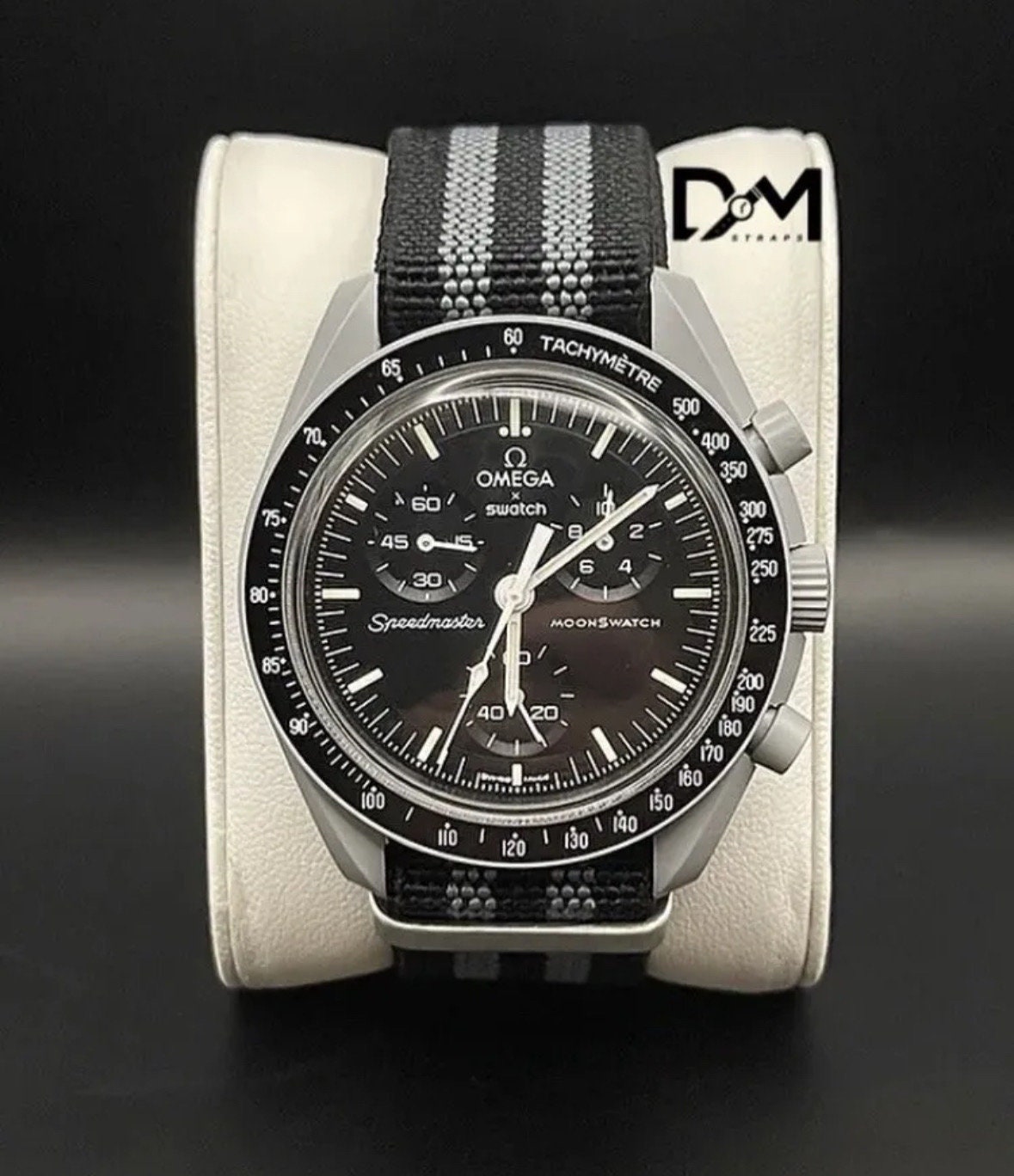Omega X Swatch Moonswatch Black/grey NATO Strap Only for Mission to ...