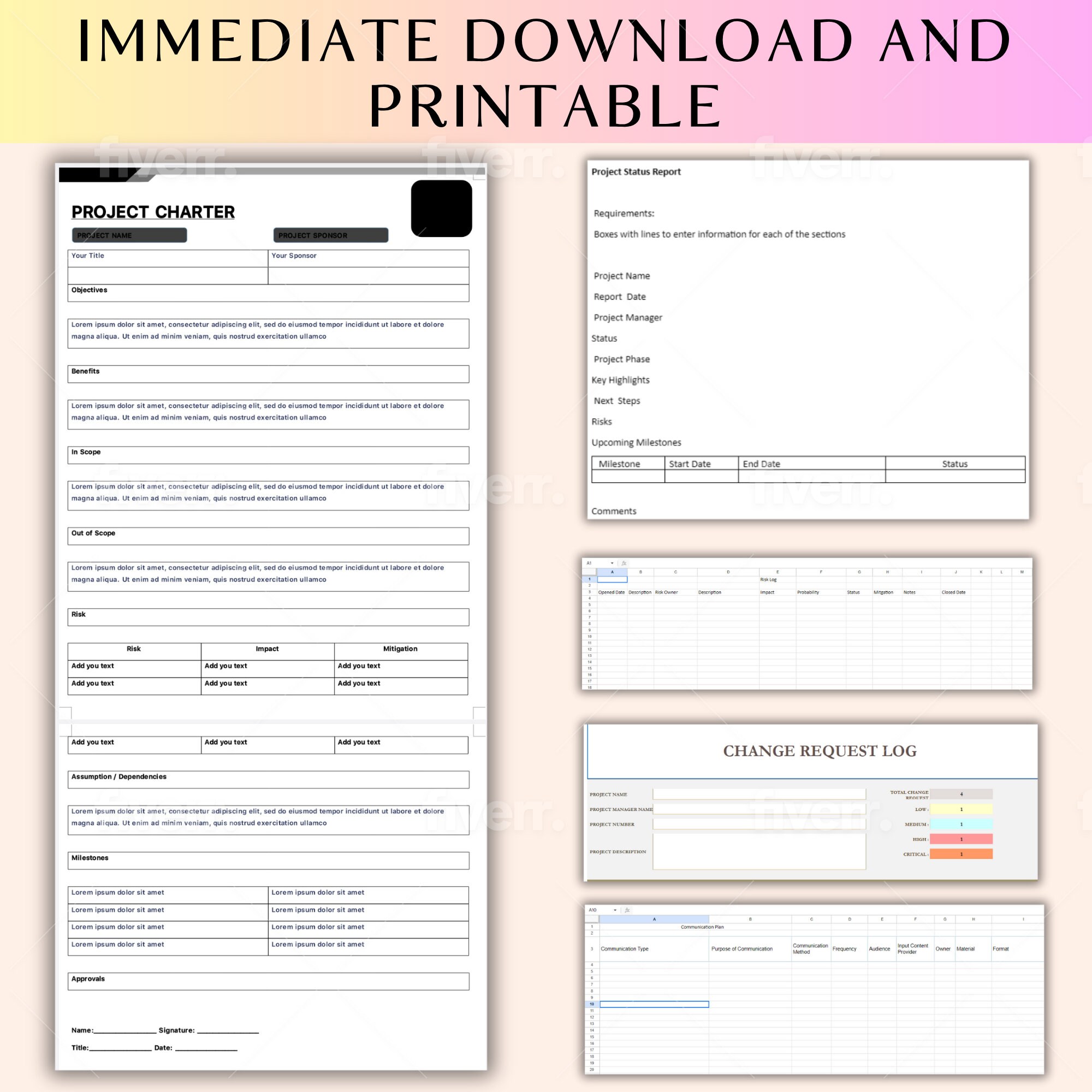 Project Management Templates - Etsy