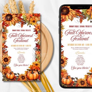 Editable Fall Harvest Festival Invitation Template (canva) - Etsy