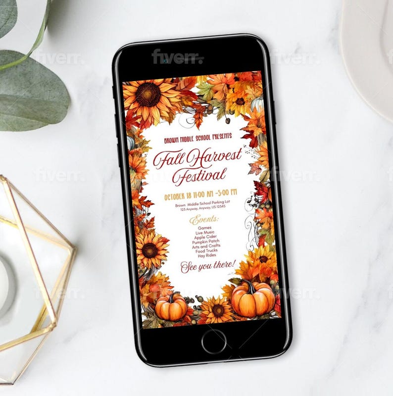 Editable Fall Harvest Festival Invitation Template (canva) - Etsy