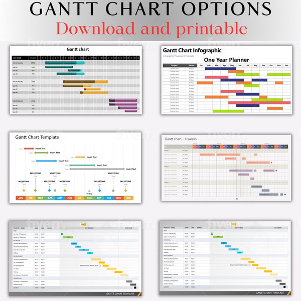 Project Gantt Chart Template - Etsy Canada