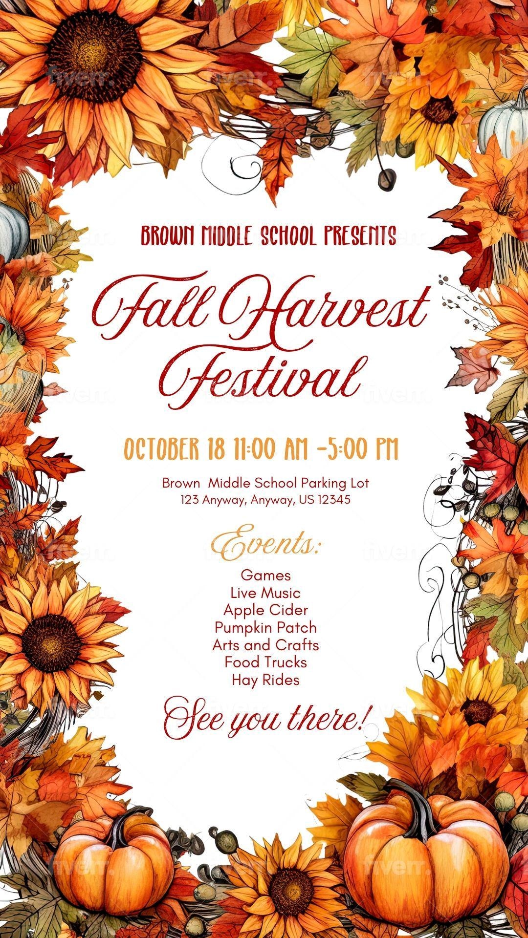 Editable Fall Harvest Festival Invitation Template (canva) - Etsy