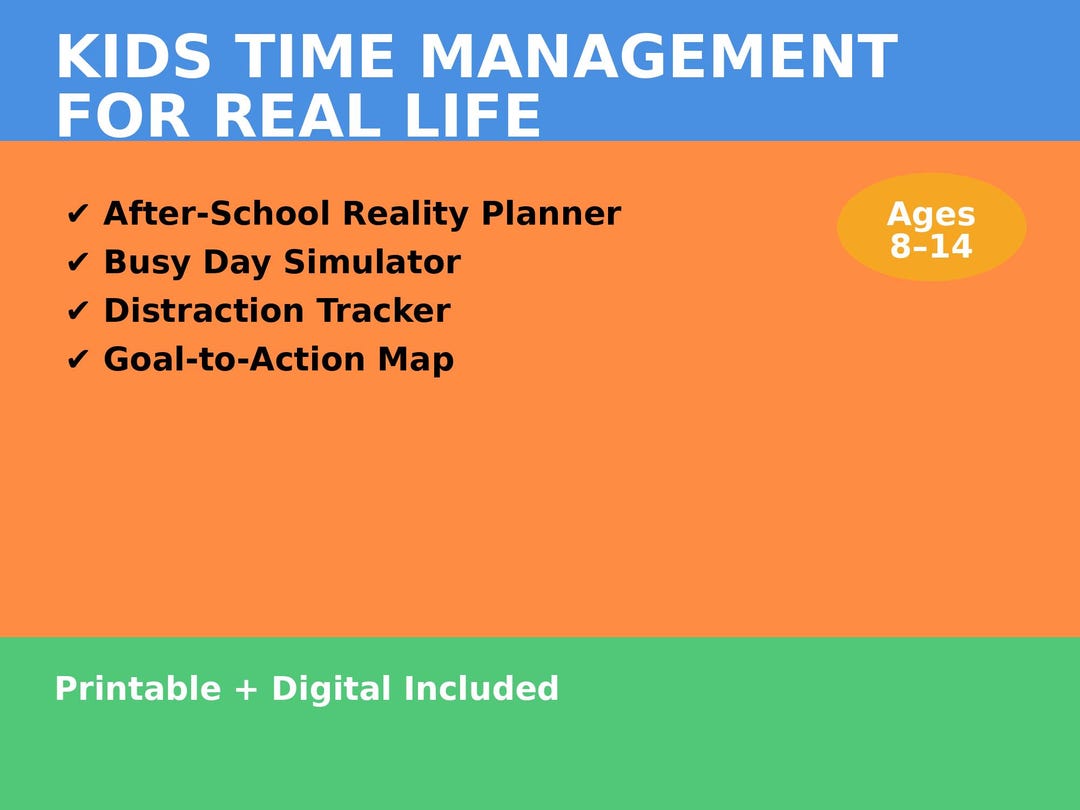 Kids Time Management Kit for Real Life Student Planner, Focus & Goal ...