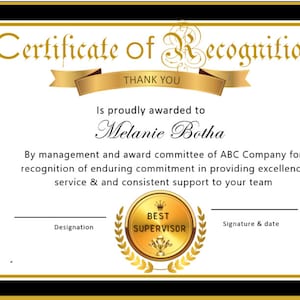 Best Supervisor - Recognition - Etsy